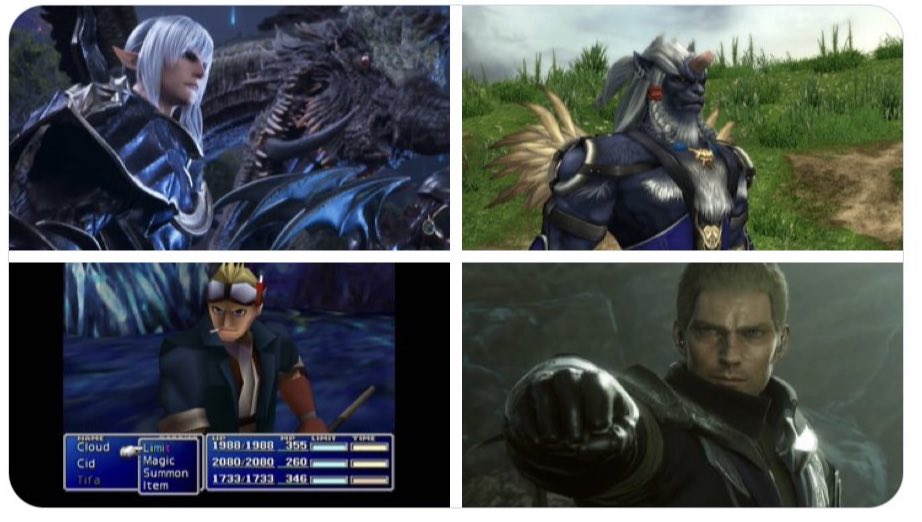 Montagem feita pela usuária @aitaikimochi a partir das postagens da conta oficial Final Fantasy.